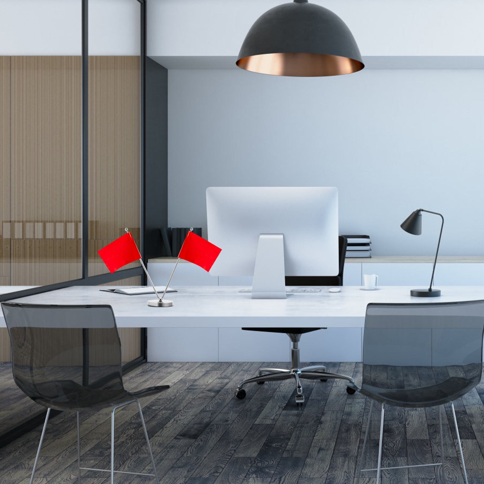 TEHAUX V Shaped Tabletop Flagpole Flag Fixing Pole Base Flagpole ...