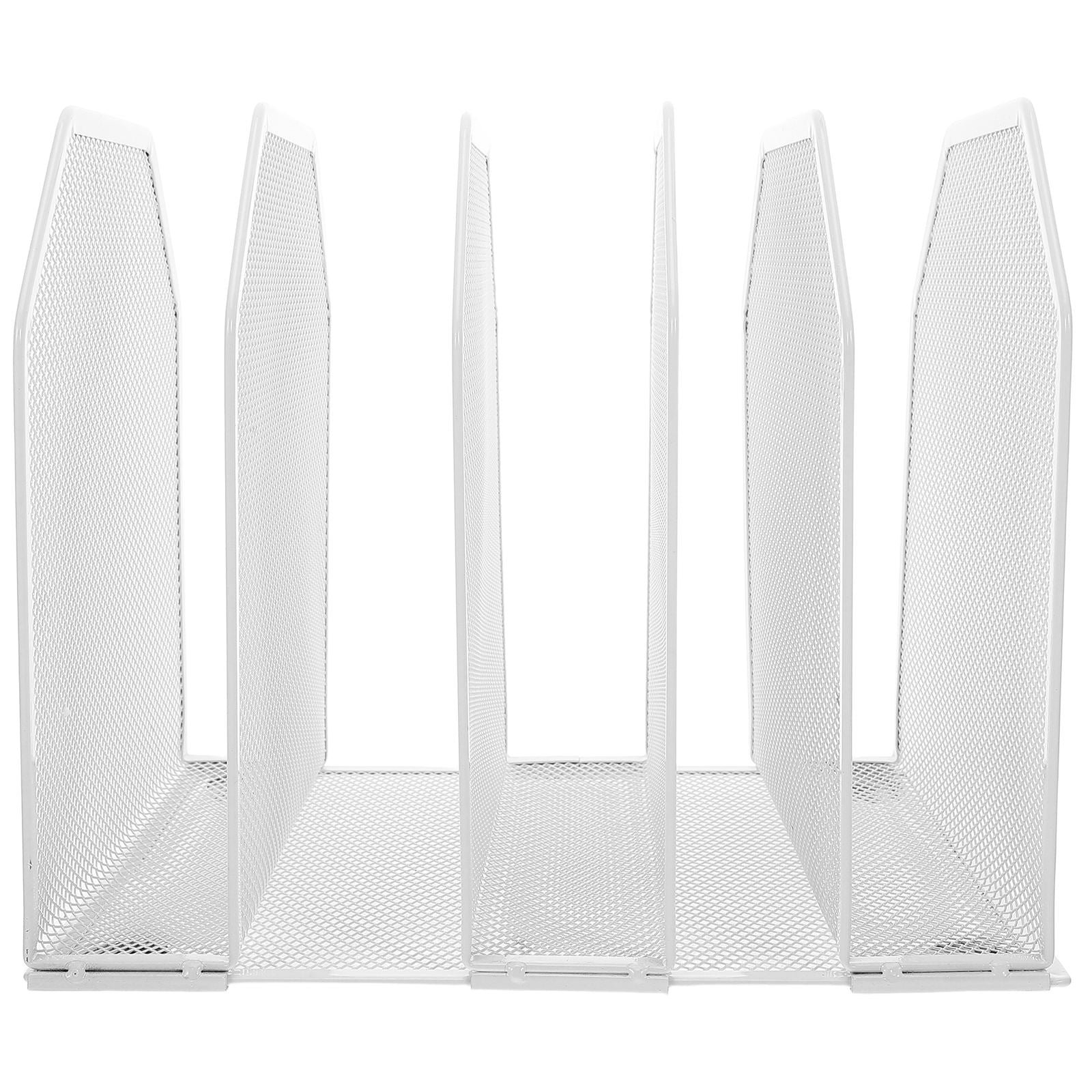 TEHAUX Metal Desktop File Organizer White Multi Section for Paper ...