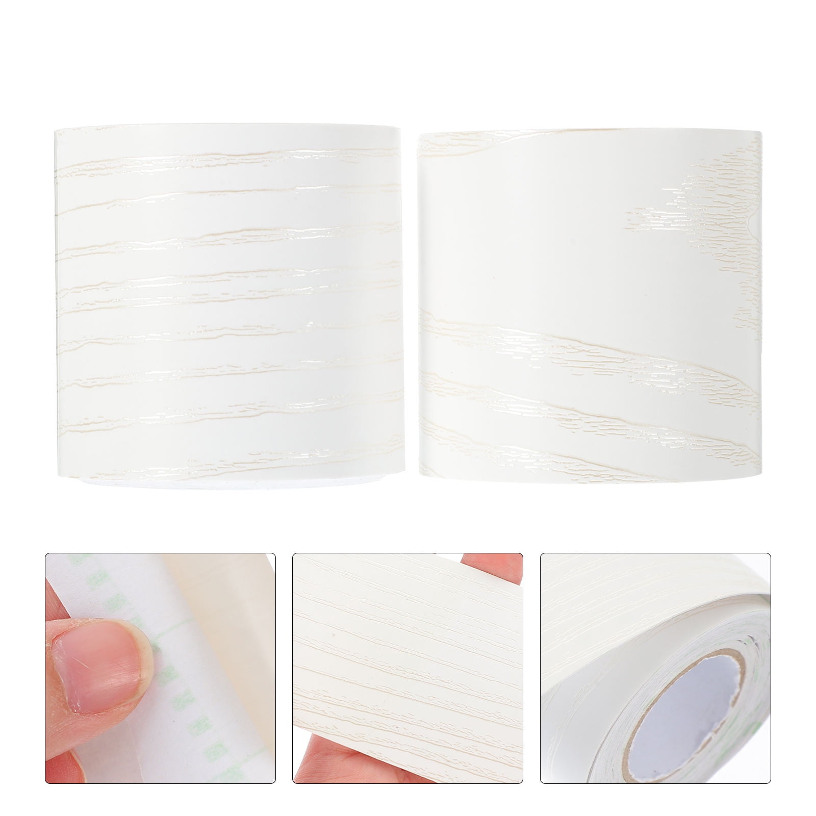 TEHAUX White PVC Flexible Skirting Board Self Adhesive Peel and Stick ...
