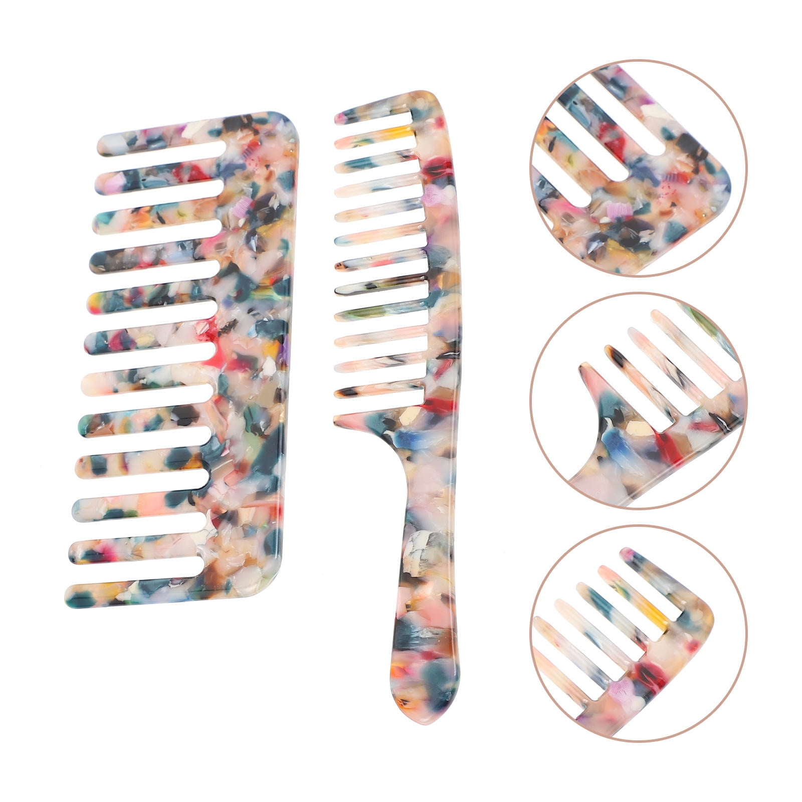 TEHAUX Wide Tooth Comb 2PCS Smooth Mellow Detangle Combs For Women - Walmart.com