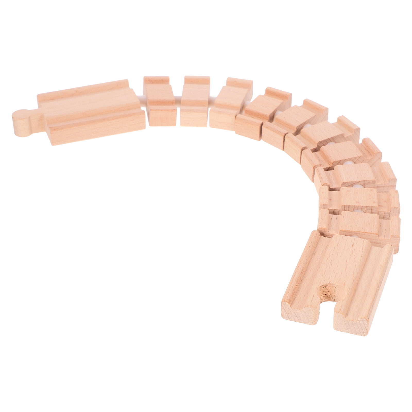 TEHAUX Wood Train Track DIY Wooden Railway Track Train Track Expansion ...