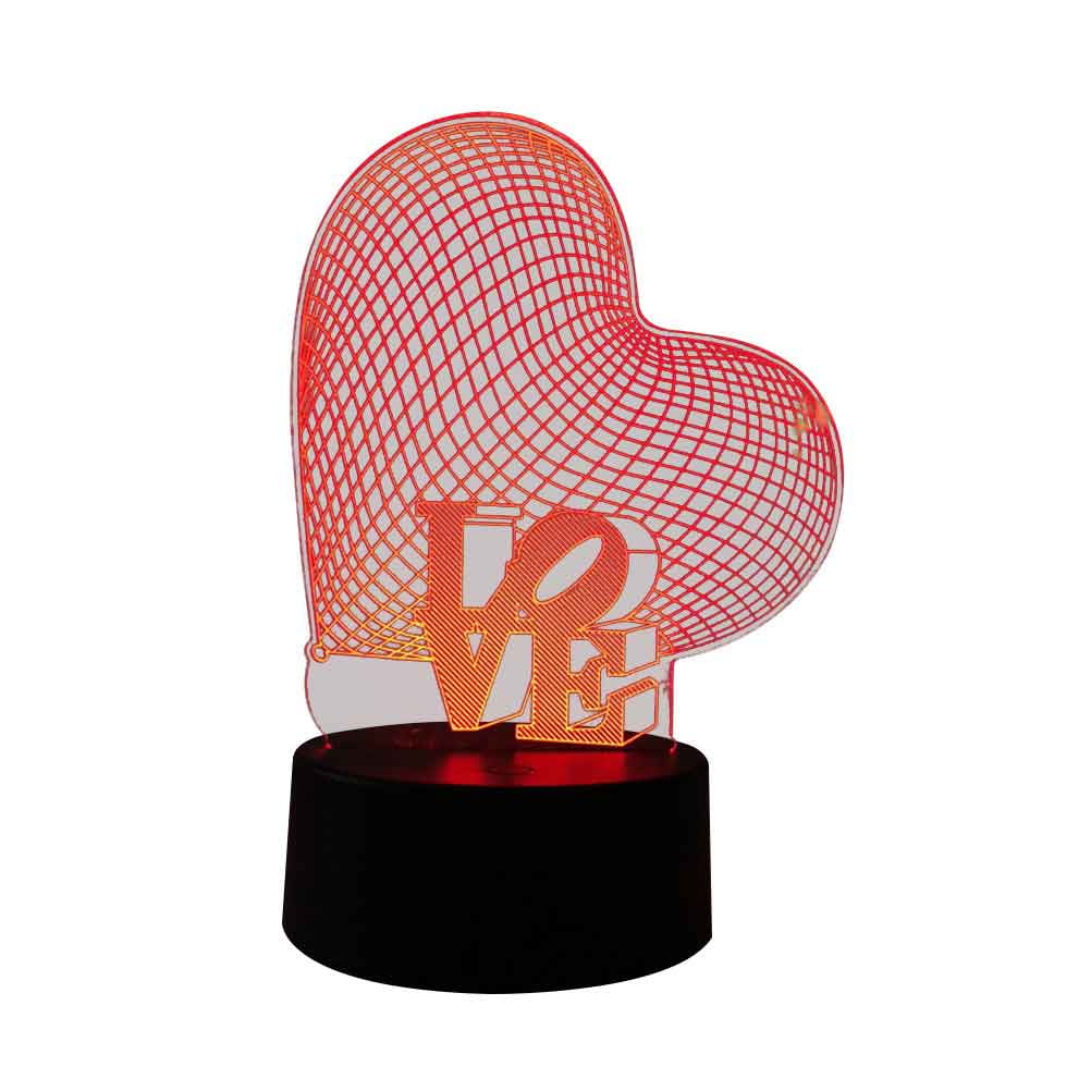 TEHAUX 3D Love Heart Night Lights USB Powered Multicolor Touch Table ...