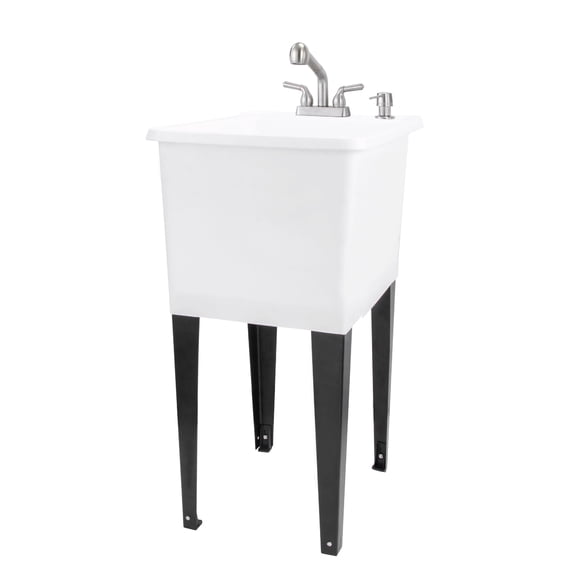 TEHILA 16 Gallon Space Saver Utility Sink with Stainless Pull-Out ...