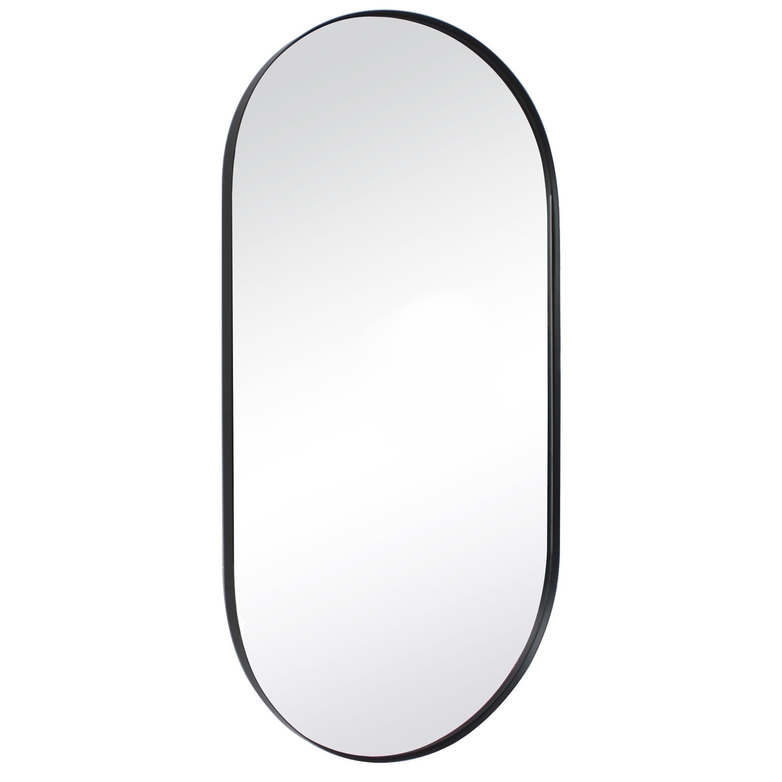 TEHOME 20x40" Black Metal Framed Oval Capsule Bathroom Mirror - Walmart.com