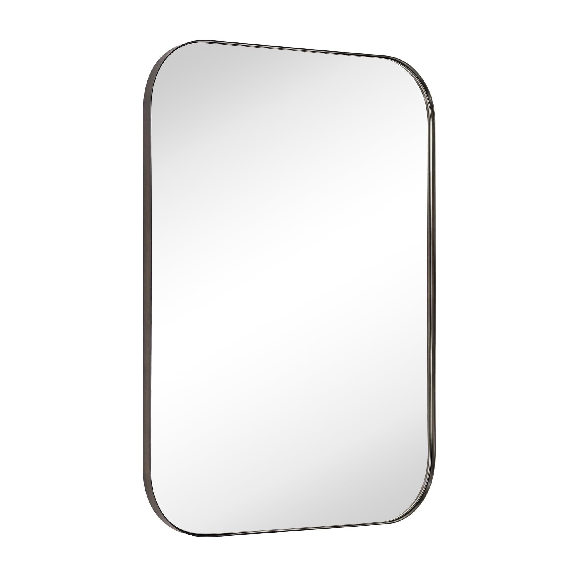 TEHOME 22x30'' Oil Rubbed Bronze Rounded Rectangle Bathroom Vanity Wall Mirror Stainless Steel ...