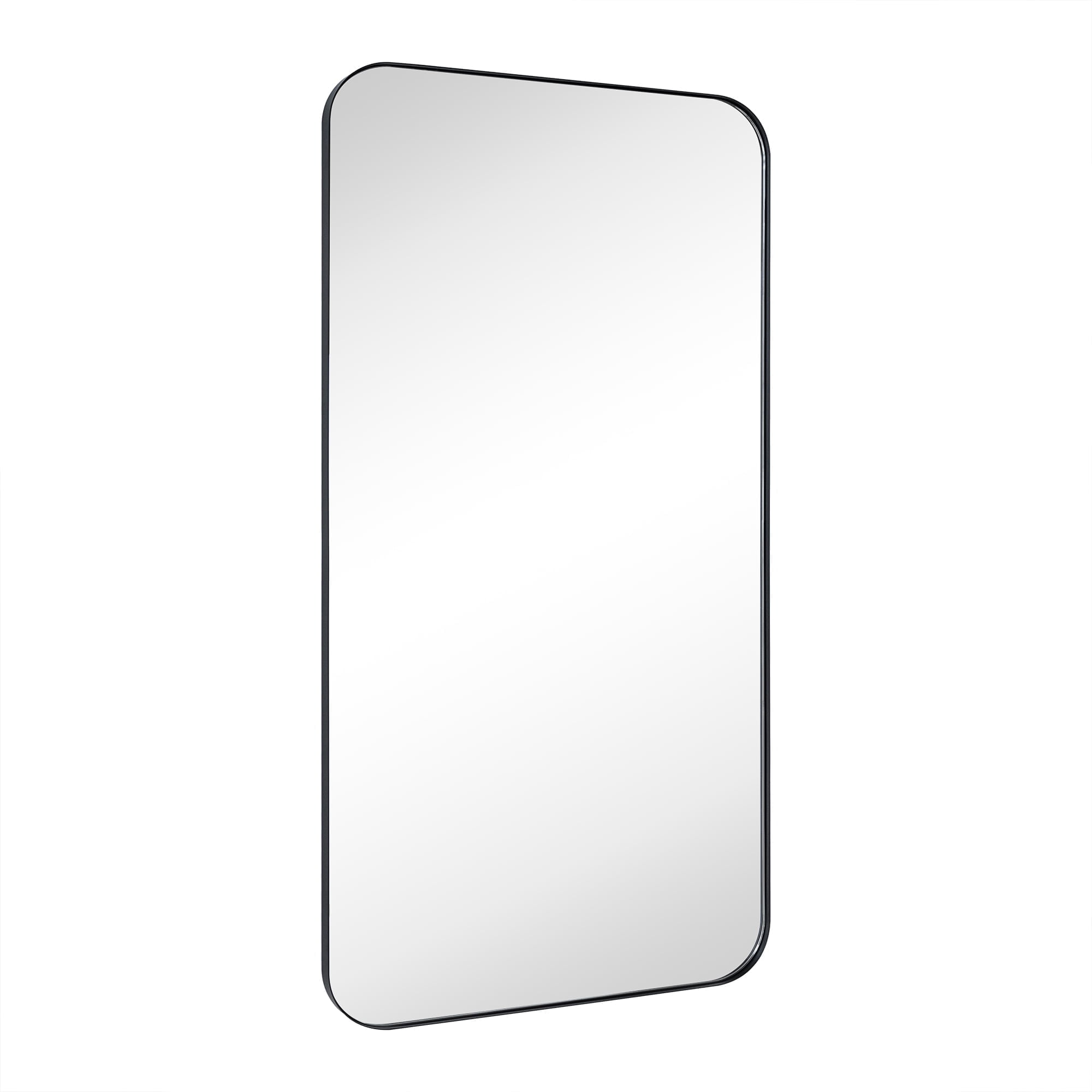 TEHOME 30x60'' Black Rounded Rectangle Bathroom Vanity Wall Mirror ...
