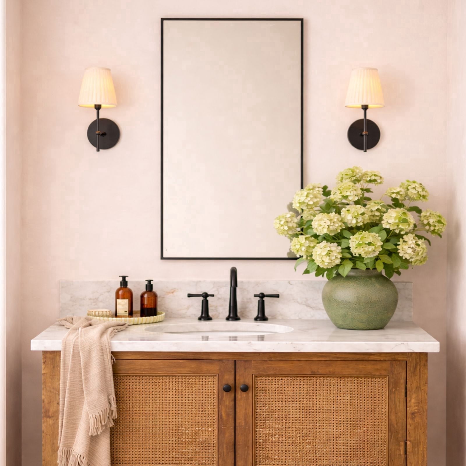 TEHOME Black Bathroom Vanity Mirror with Squared Corners, 24x32'' Matt ...