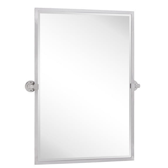 TEHOME Chrome Metal Framed Pivot Rectangle Bathroom Mirror 24x36 ...