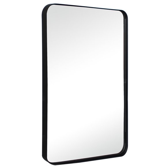 ANDY STAR Black Bathroom Mirror, 24"x32" Inch Wavy Mirror for Bathroom ...