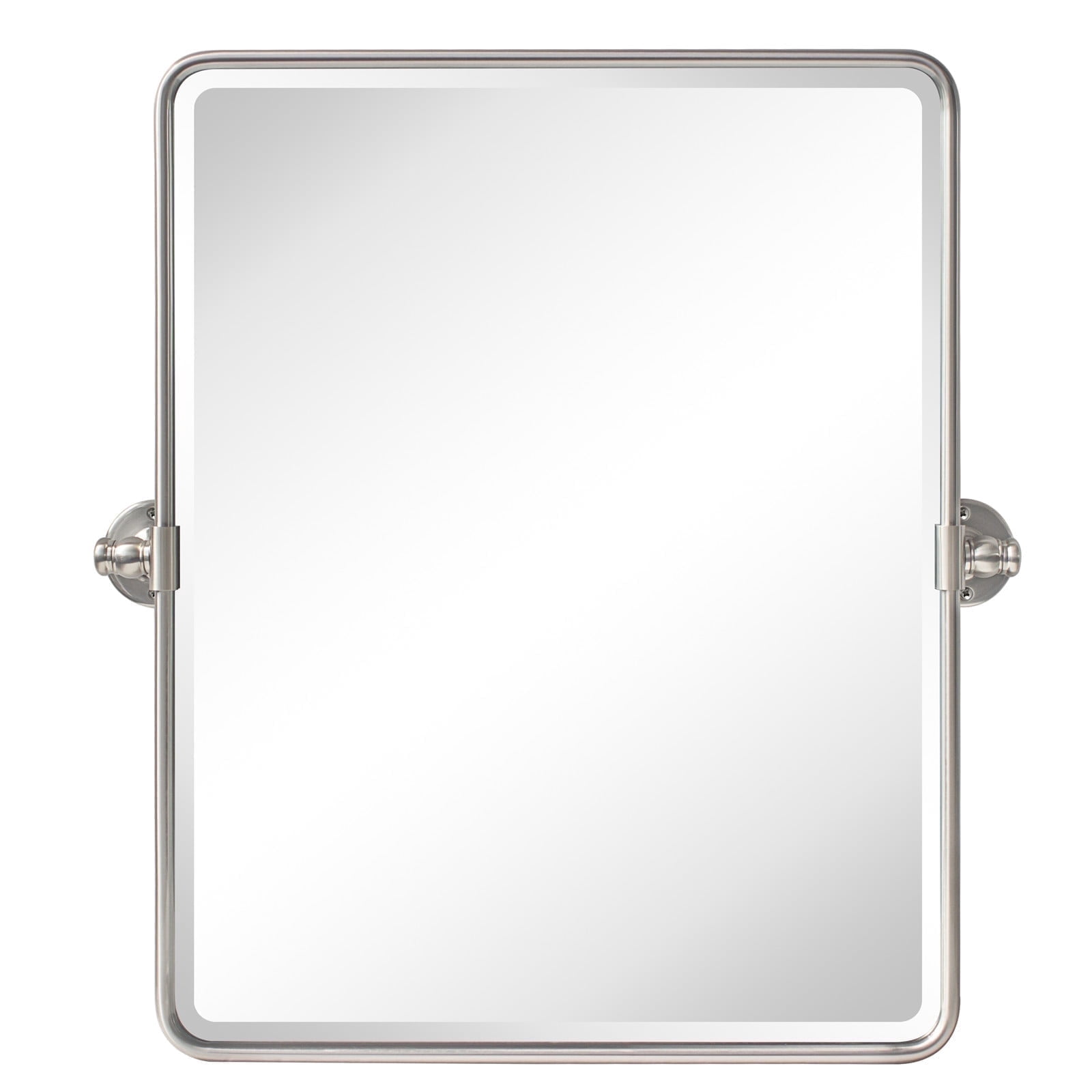 TEHOME Farmhouse Brushed Nickel Bathroom Mirror, 20x24 inches, Pivot ...