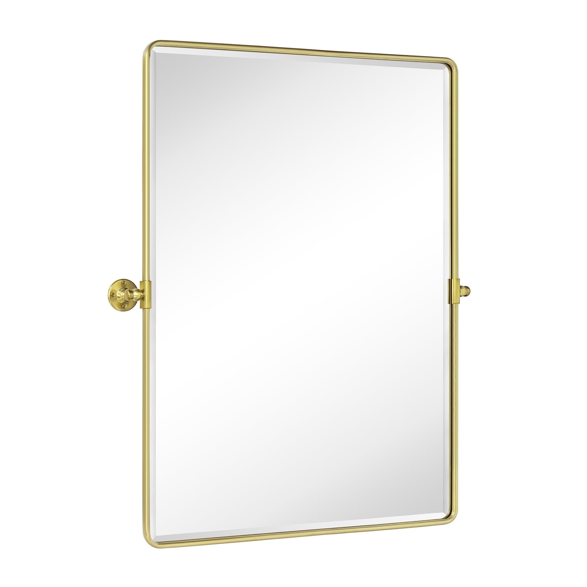TEHOME Farmhouse Pivot Rectangle Bathroom Mirror Gold Metal Framed ...