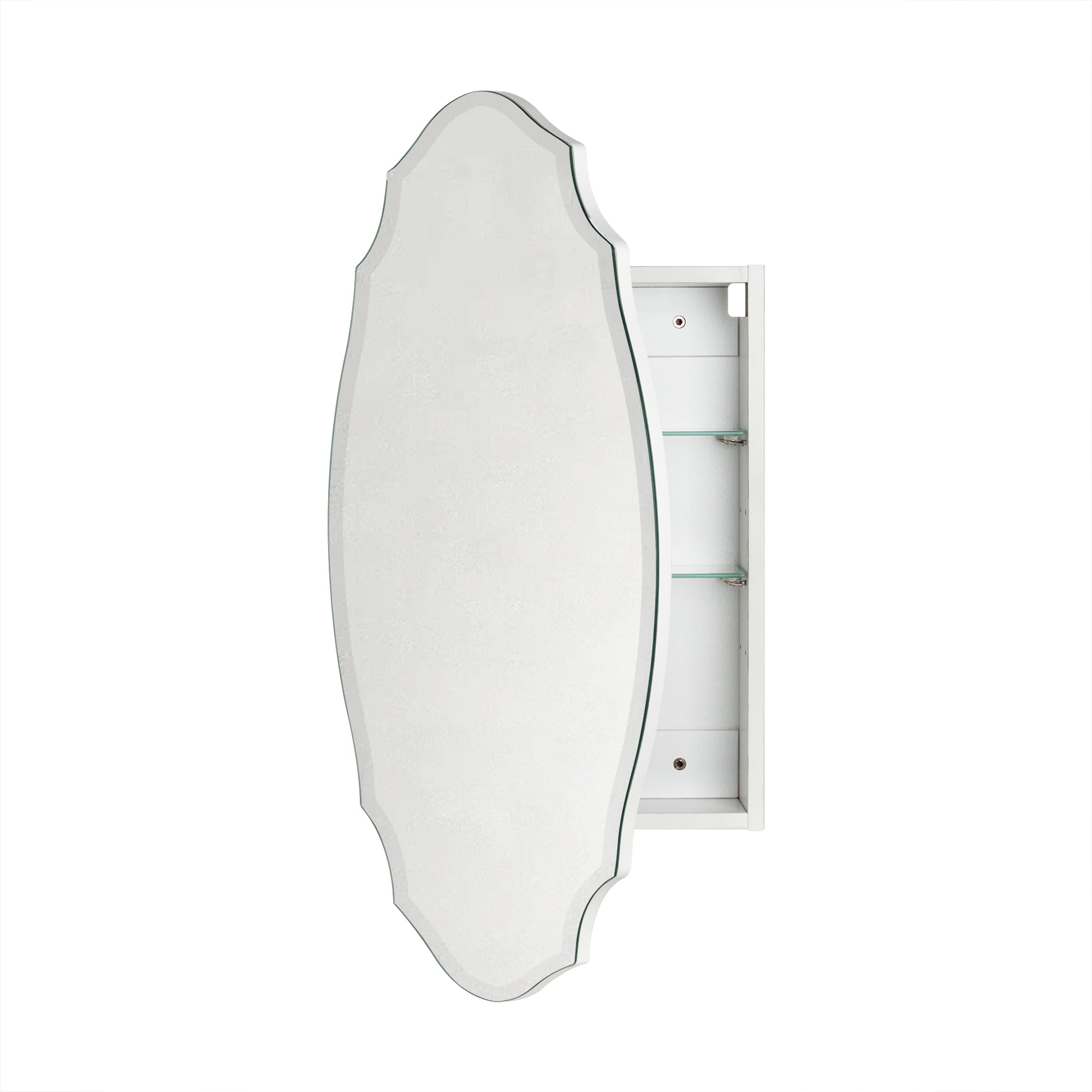 TEHOME Frameless Irregular Medicine Cabinet, 20x30 inches, Beveled Mirror, Storage - Walmart.com