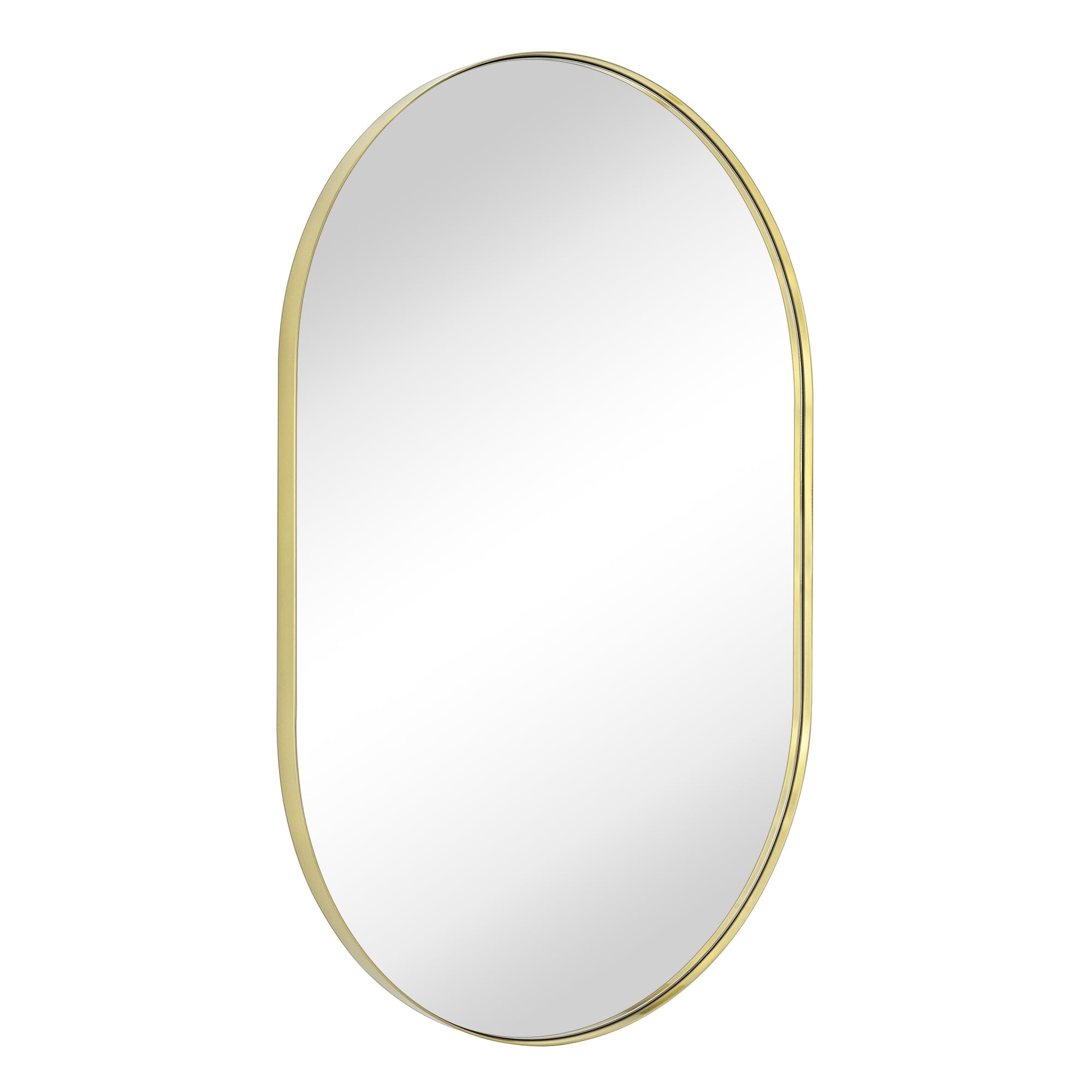 TEHOME Gold Pill Shaped Stainless Steel Metal Frame Oval Bathroom ...