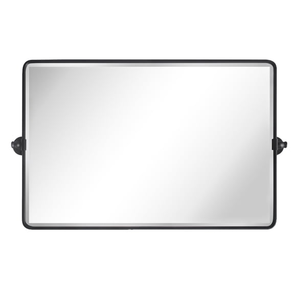 TEHOME Horizontal Farmhouse Black Metal Framed Rounded Pivot Rectangle ...