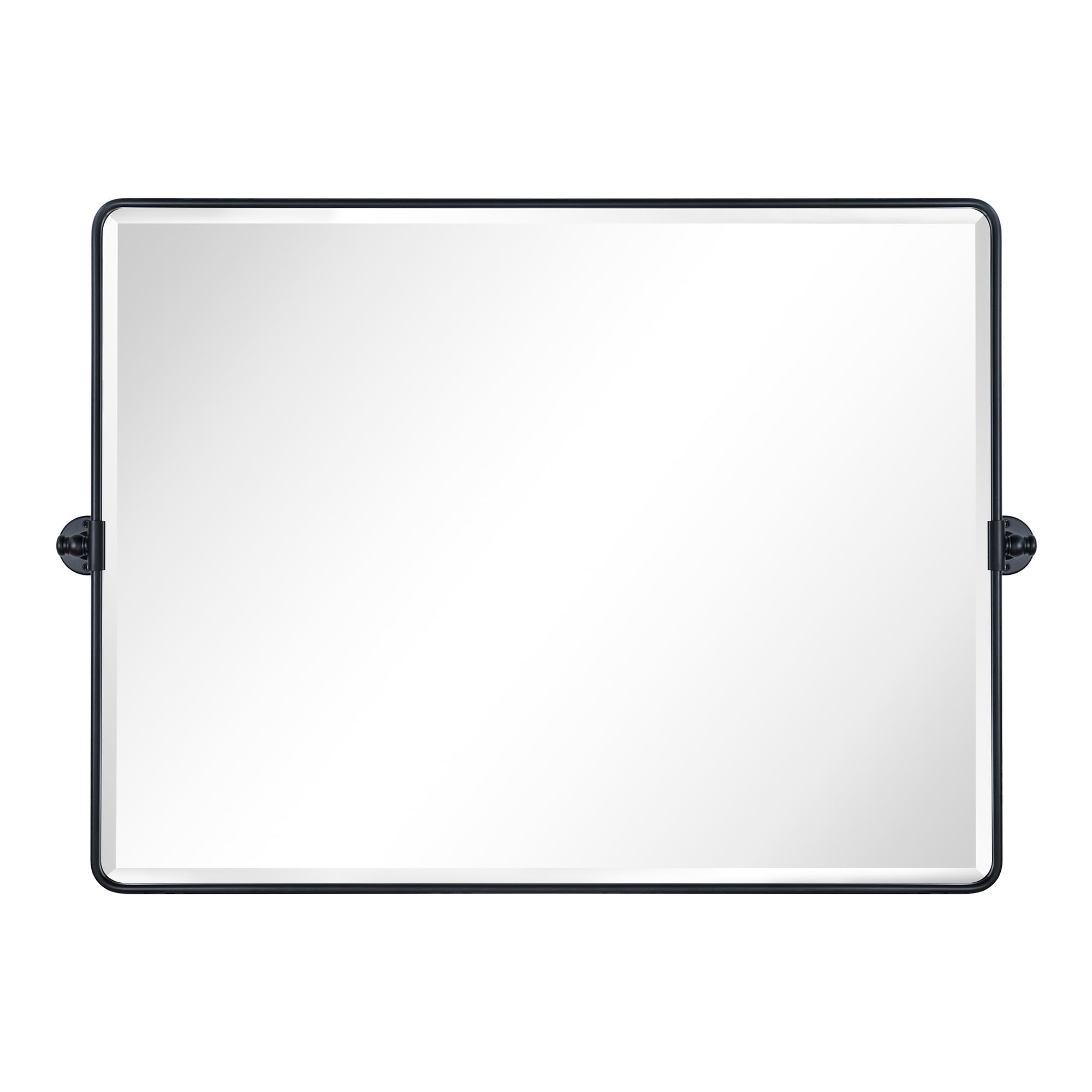 TEHOME Horizontal Farmhouse Black Metal Framed Rounded Pivot Rectangle ...