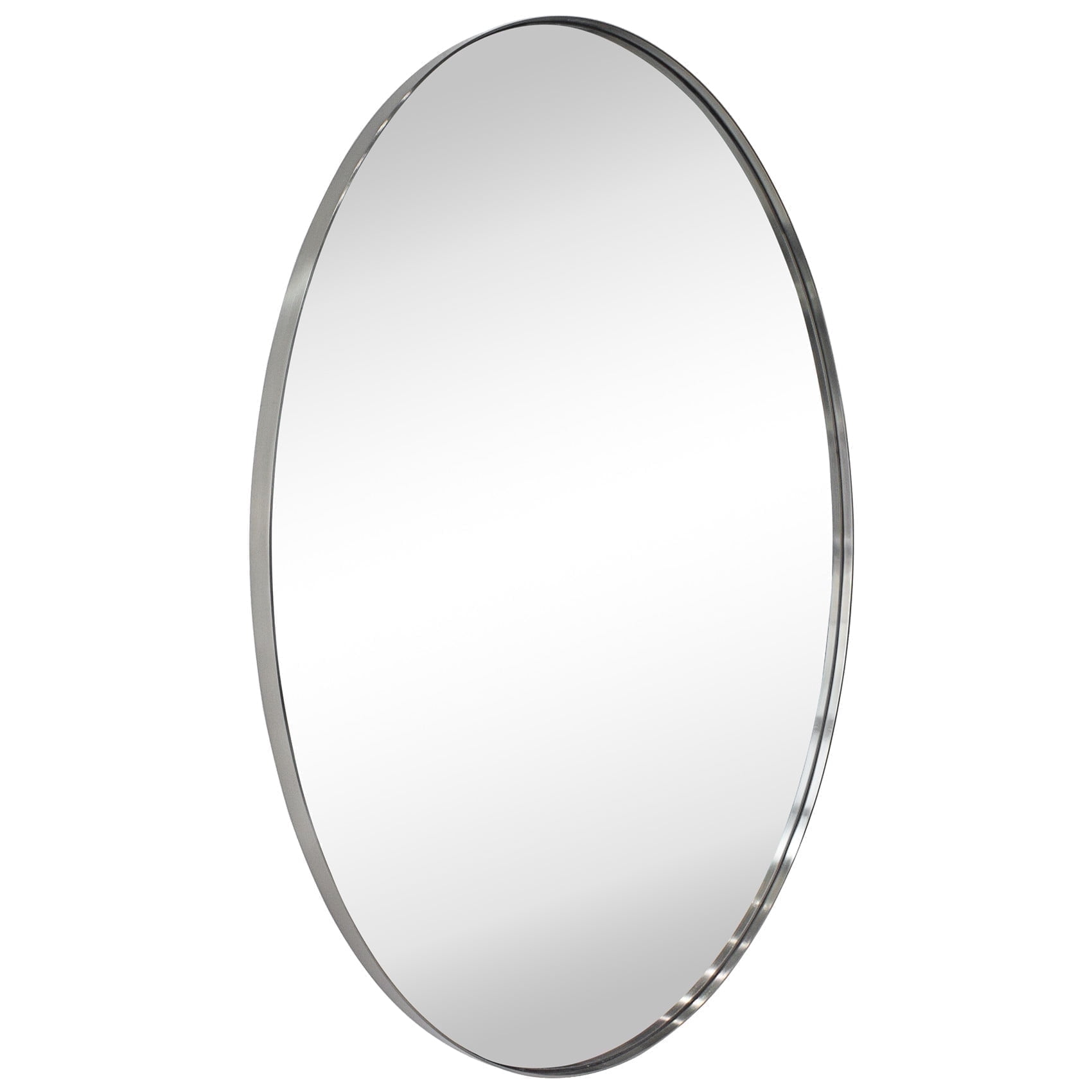 TEHOME Javell Oval Brushed Nickel Bathroom Mirror 24" x 36" Metal ...