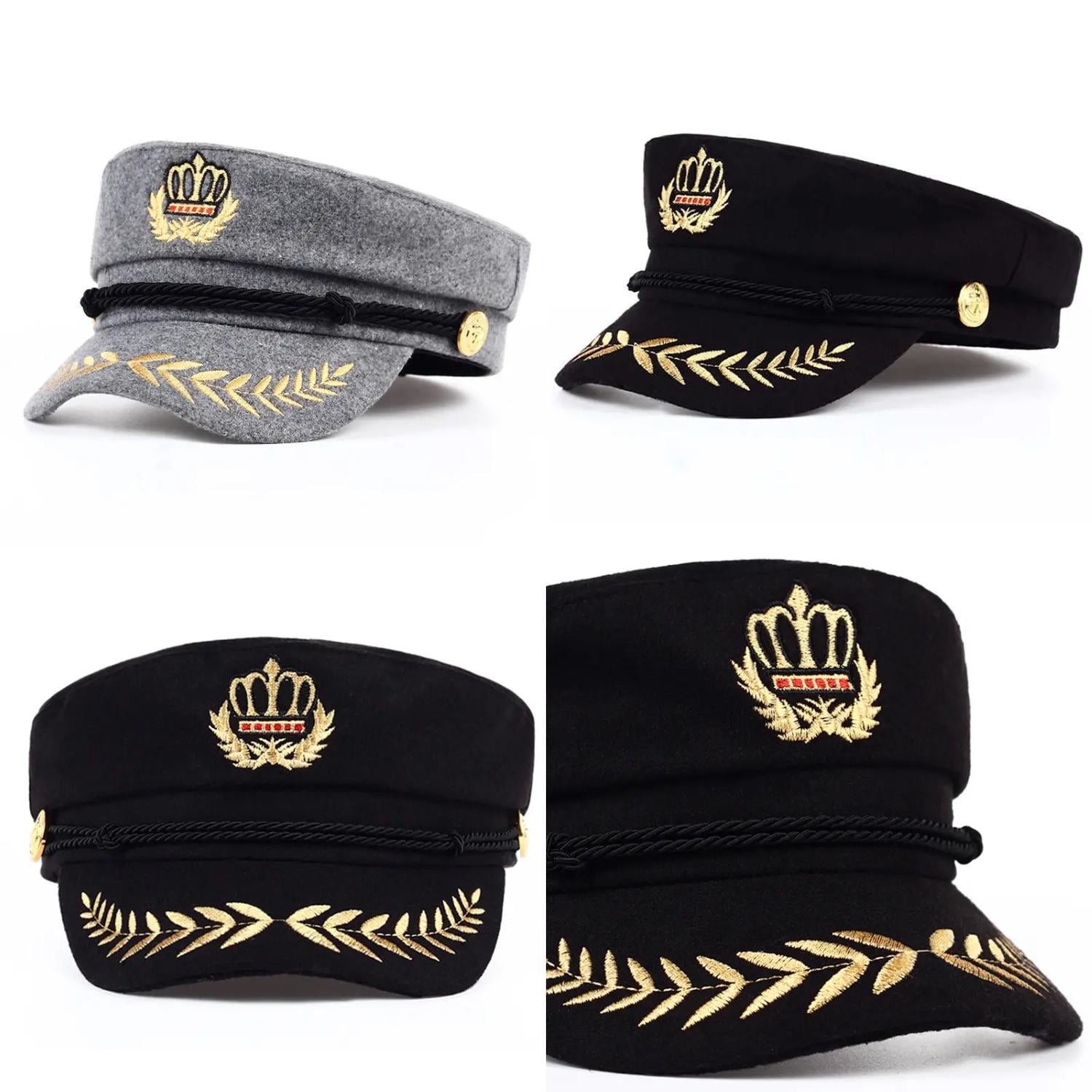 TEICHKJ Adjustable Stylish Nautical Captains Hat - Classic Navy Marine ...