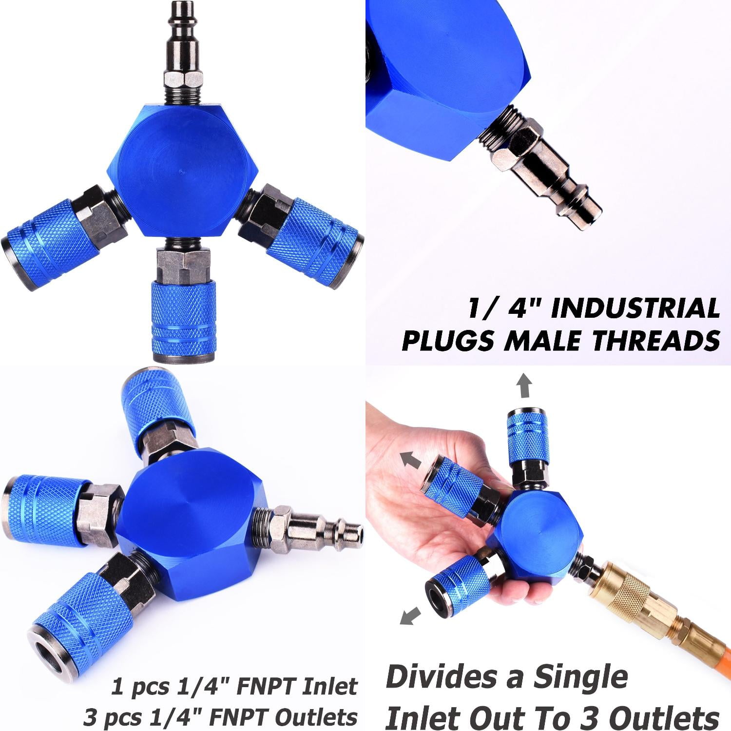 TEICHKJ Durable 3-Way Manifold and Industrial-Grade 3 Pieces Coupler ...