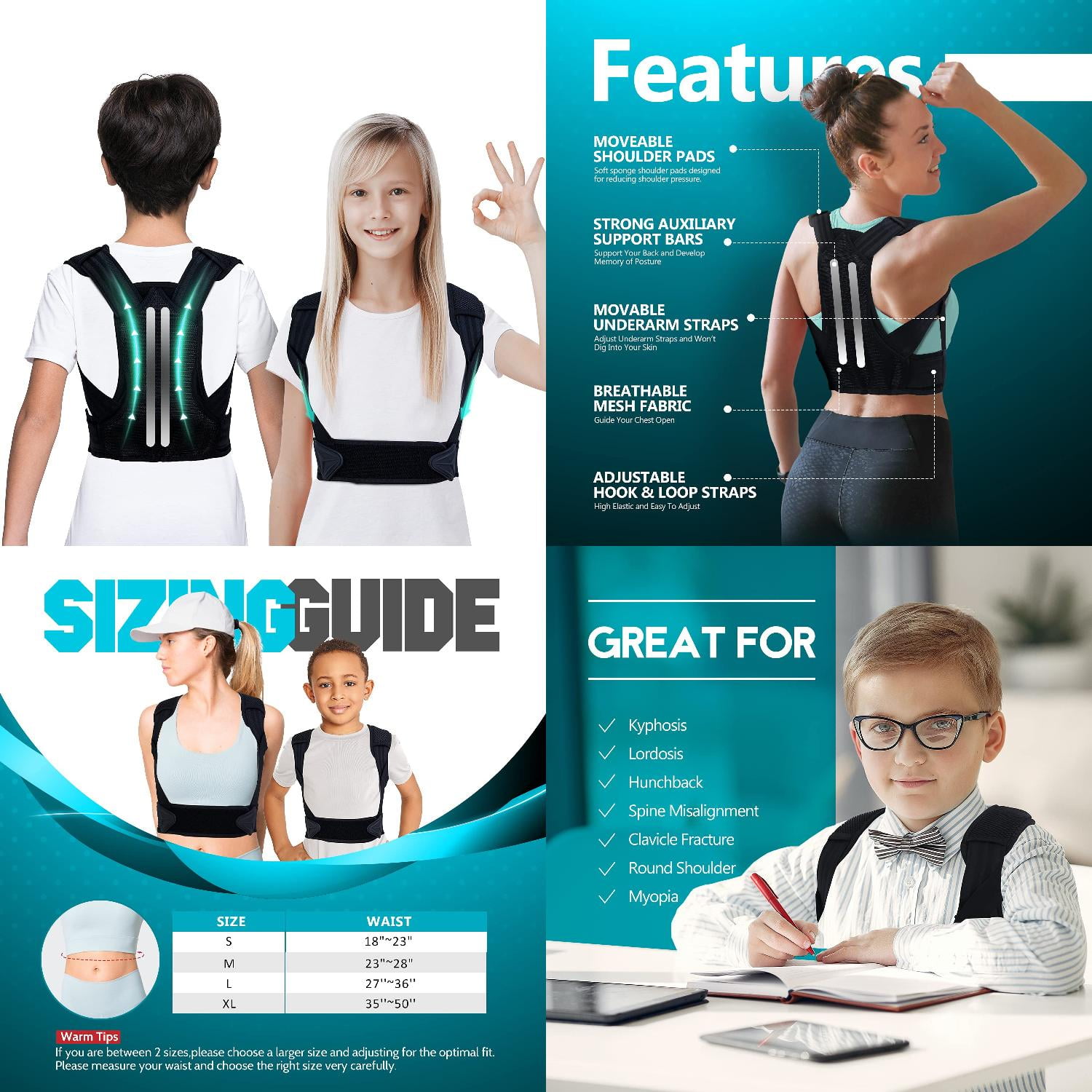 TEICHKJ Effective Professional Advanced Upper Back Posture Corrector ...