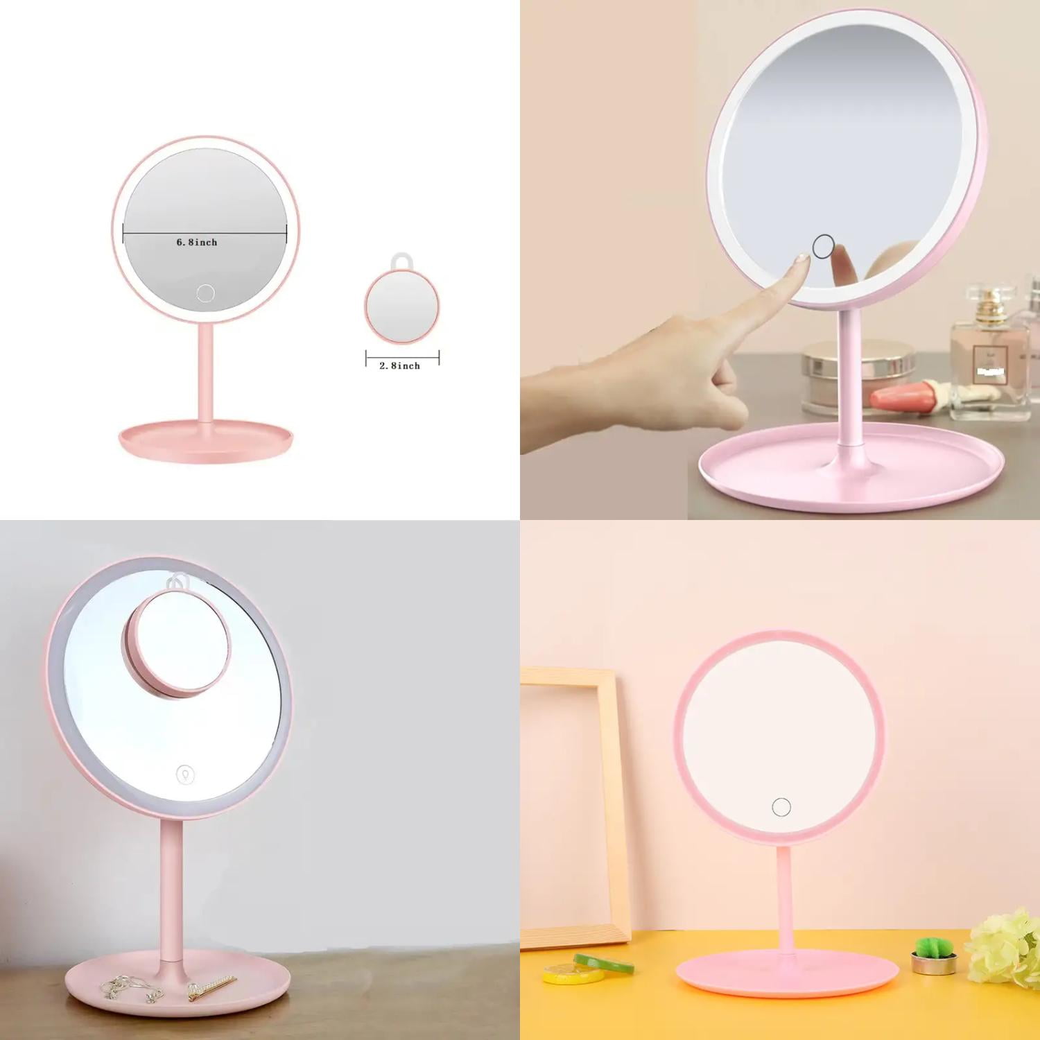 TEICHKJ High Definition Portable Rechargeable Cosmetic Makeup Mirror ...