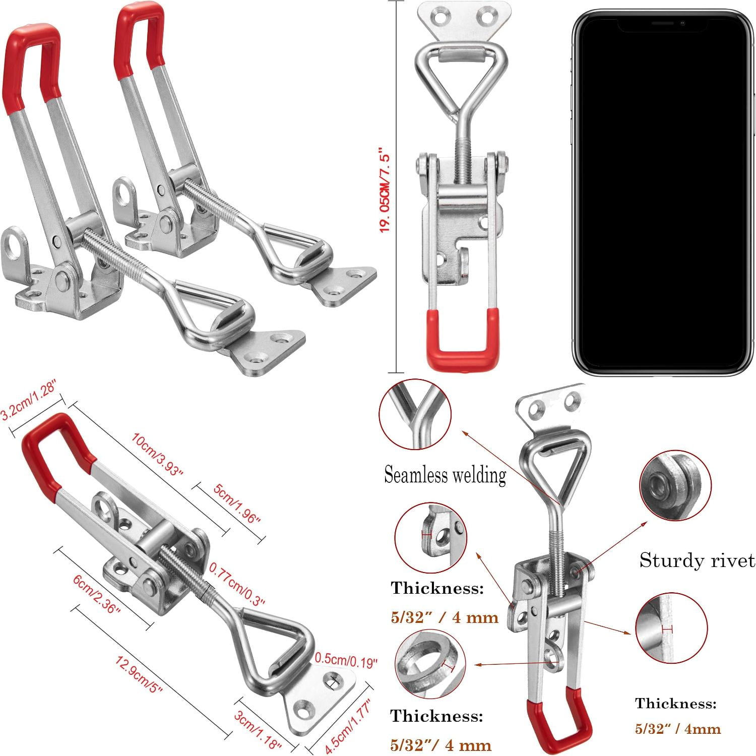 TEICHKJ Pack of 2 Accessbuy‘s Heavy Duty 7.5inch Adjustable Toggle ...