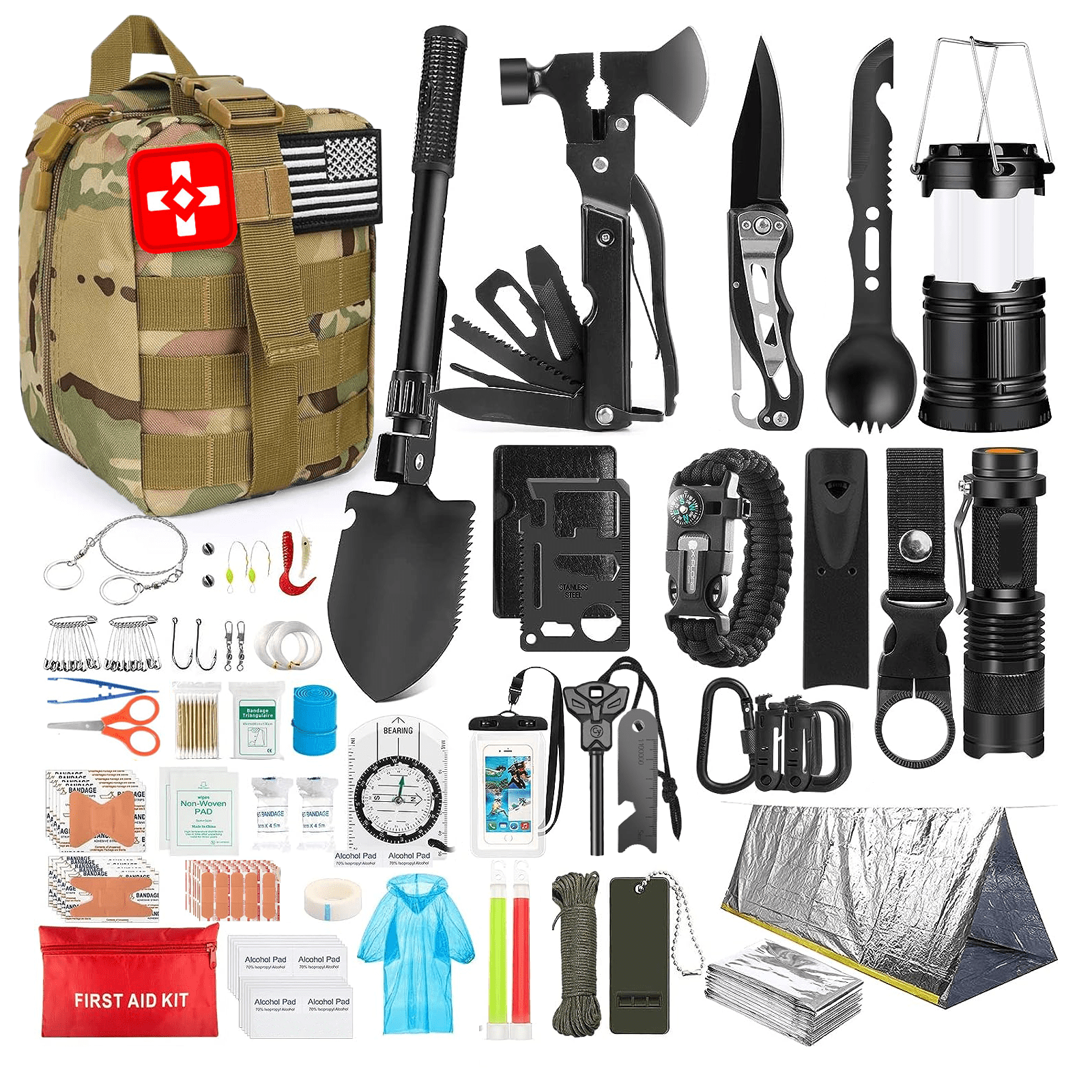 TEIPUERY 250 PIECE Survival First Aid Kit with Survival Gear, Ideal for ...