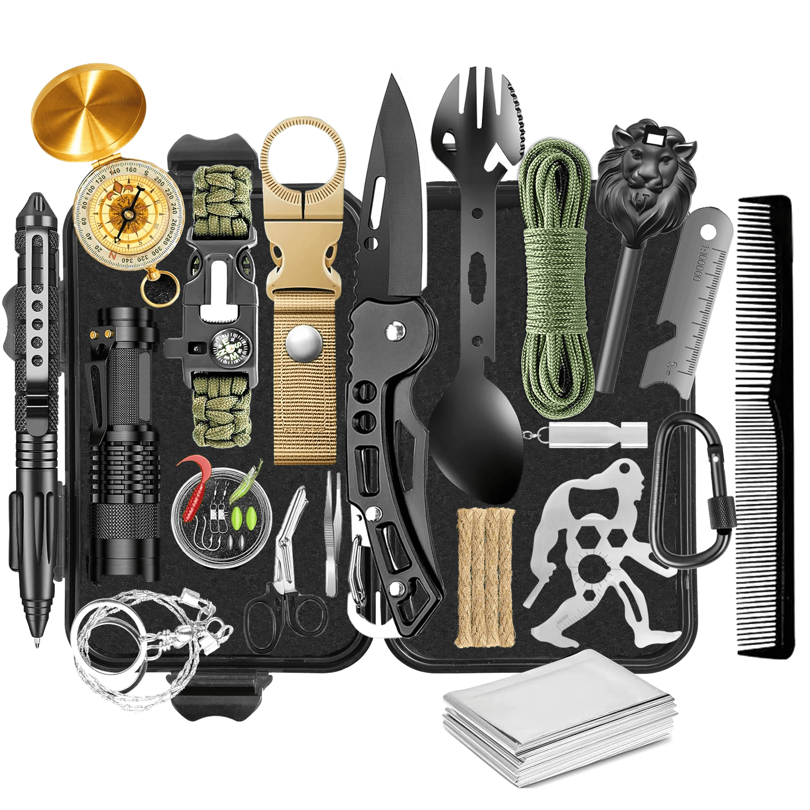 TEIPUERY Survival Kit 35 in 1,Emergency Survival Gear and Equipment ...