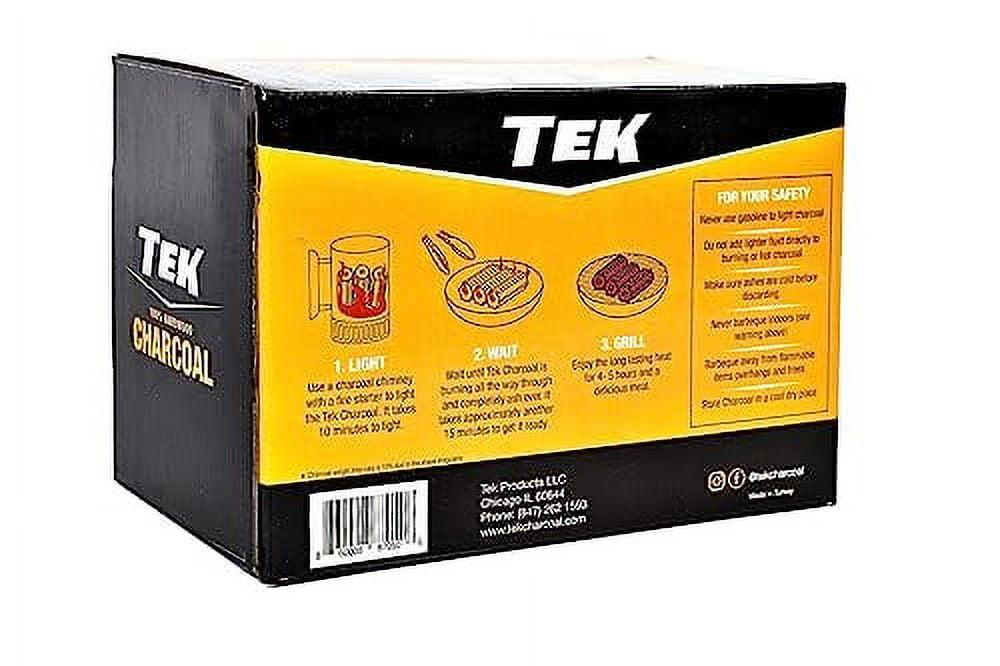TEK All Natural Hardwood Charcoal for Grills & BBQ | Lights Easily ...