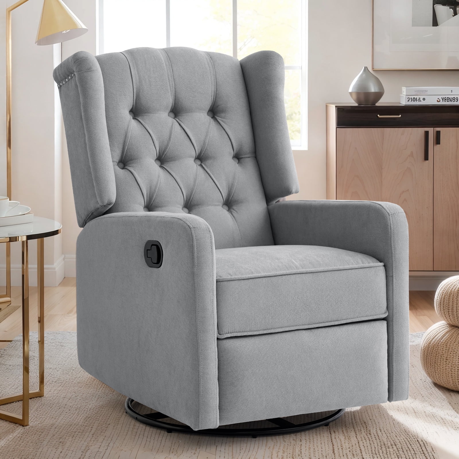 TEKAMON 360°Swivel Recliner Chair with Extra Large Extended Footrest ...