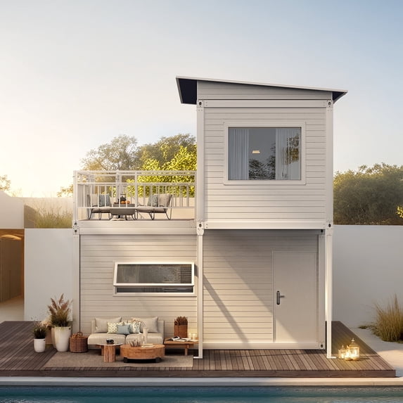 TEKAMON Flat-Pack Two-Story Tiny House with Aesthetic Appeal, Modern ...