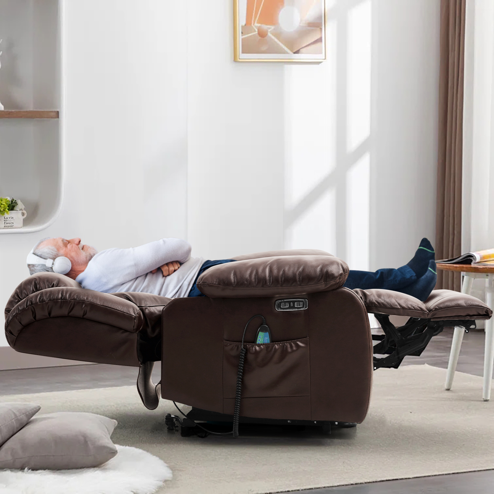 TEKAMON Infinite Position Lift Recliner Chair for Elderly with Heat and ...