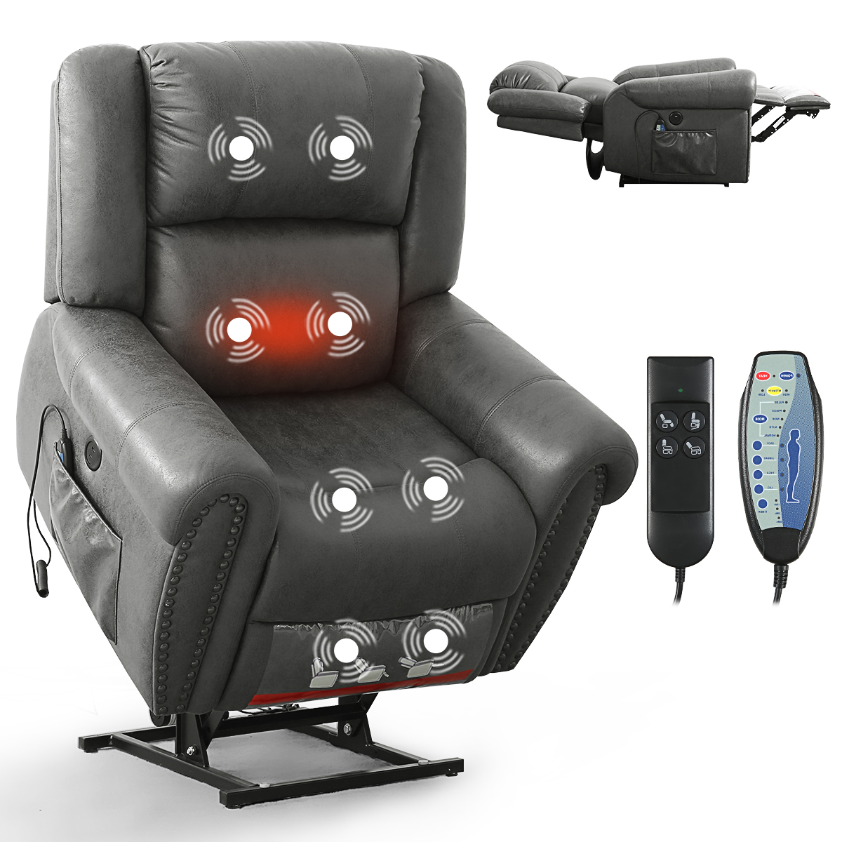 Juuxo Lay Flat Lift Recliner Sleeping Chair In 25 Seat Width Large