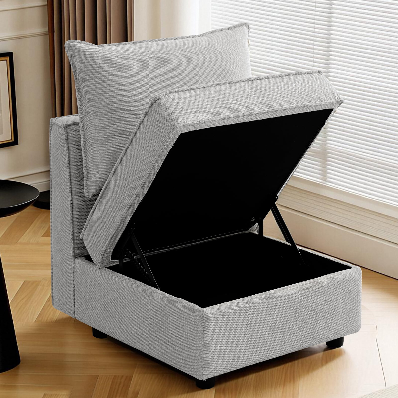 TEKAMON Middle Seat with Storage, Combination Sofa Bed Accessory, Grey ...