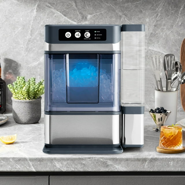 TEKAMON Nugget Ice Maker Countertop, 41lbs/24H, Soft Chewable Pellet ...