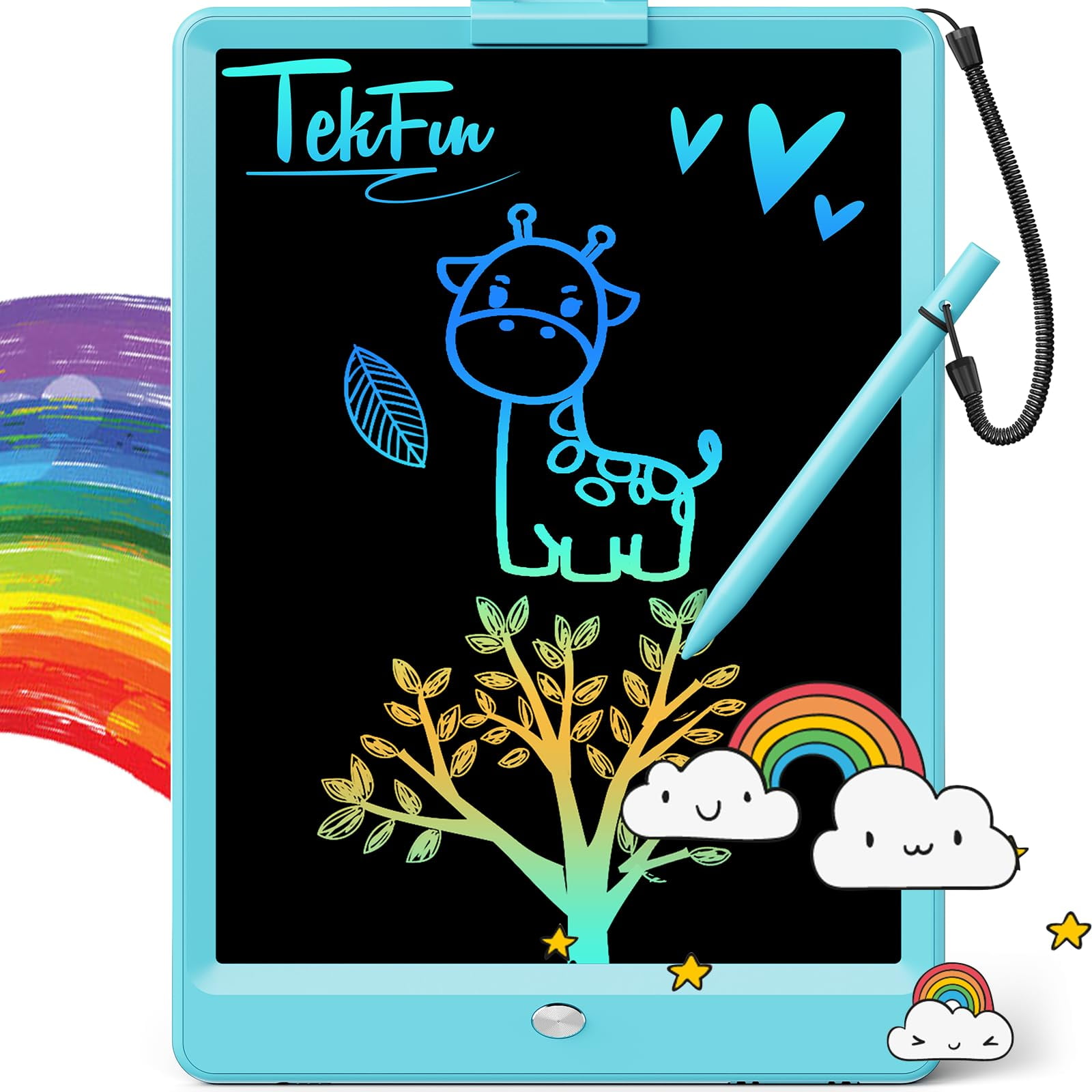 TEKFUN LCD Writing Tablet Doodle Board, 10inch Colorful Drawing Tablet Writing Pad, Kids Travel ...