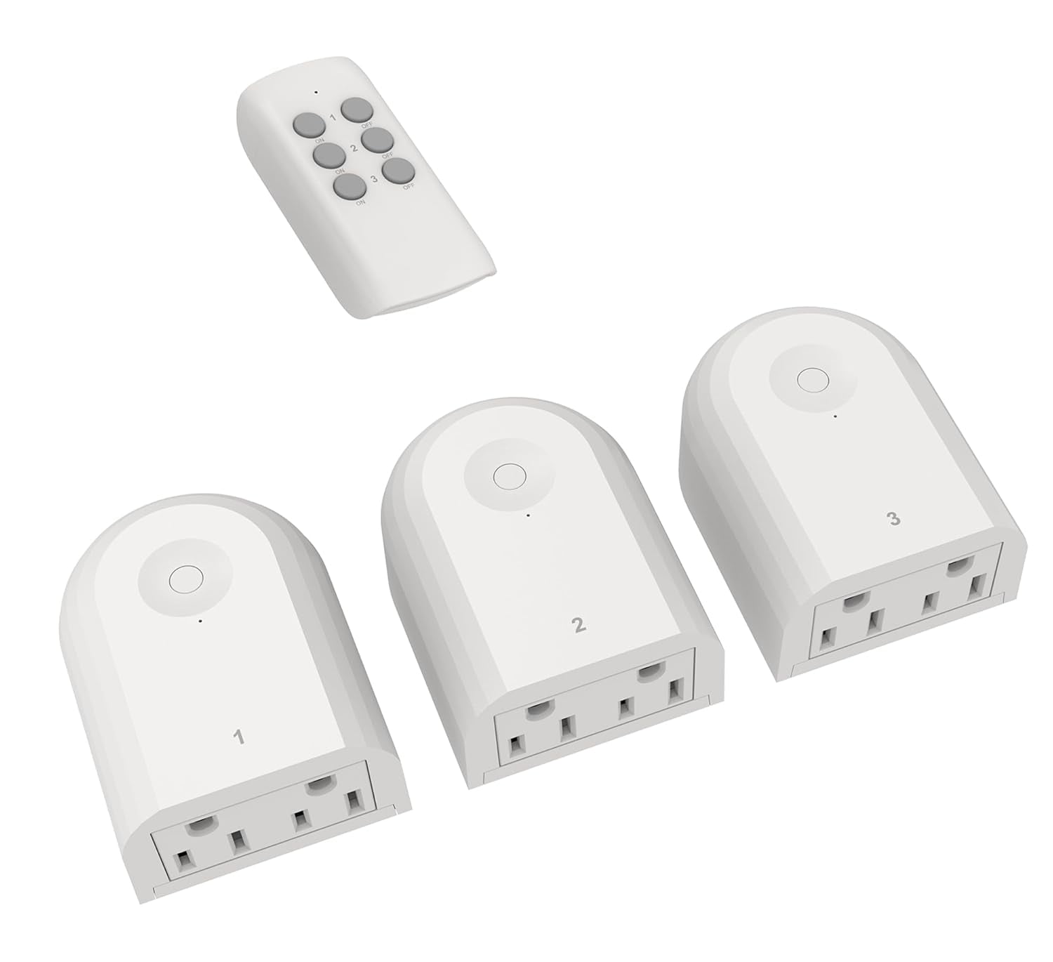 TEKLECTRIC Indoor Remote Control Outlet with 2 Grounded Plugs, 80 FT ...