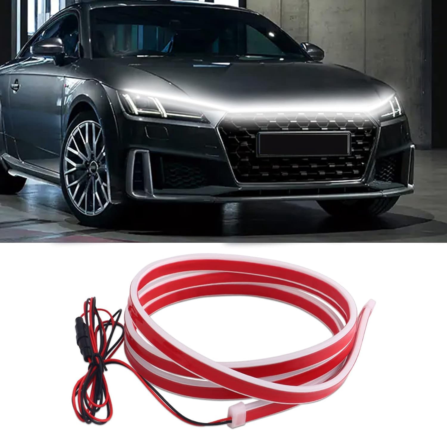 TEKSINNY Dynamic Car ood Ligt Strip, 59/71/79 Inces Flexible Exterior ...
