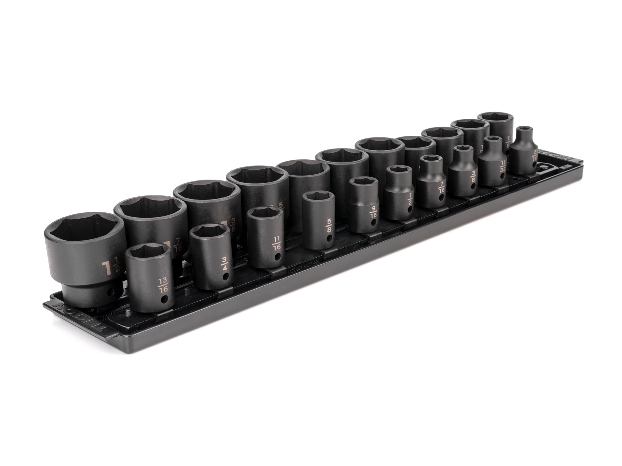 TEKTON 1/2 Inch Drive 6-Point Impact Socket Set with Rails, 21-Piece (5 ...