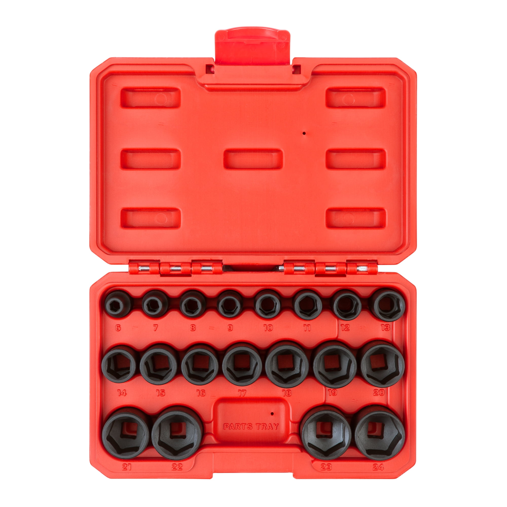 TEKTON 3/8 Inch Drive 6-Point Impact Socket Set with Case, 19-Piece (6 ...