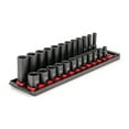 TEKTON 3/8 Inch Drive 6-Point Impact Socket Set with Rails, 24-Piece (8 ...