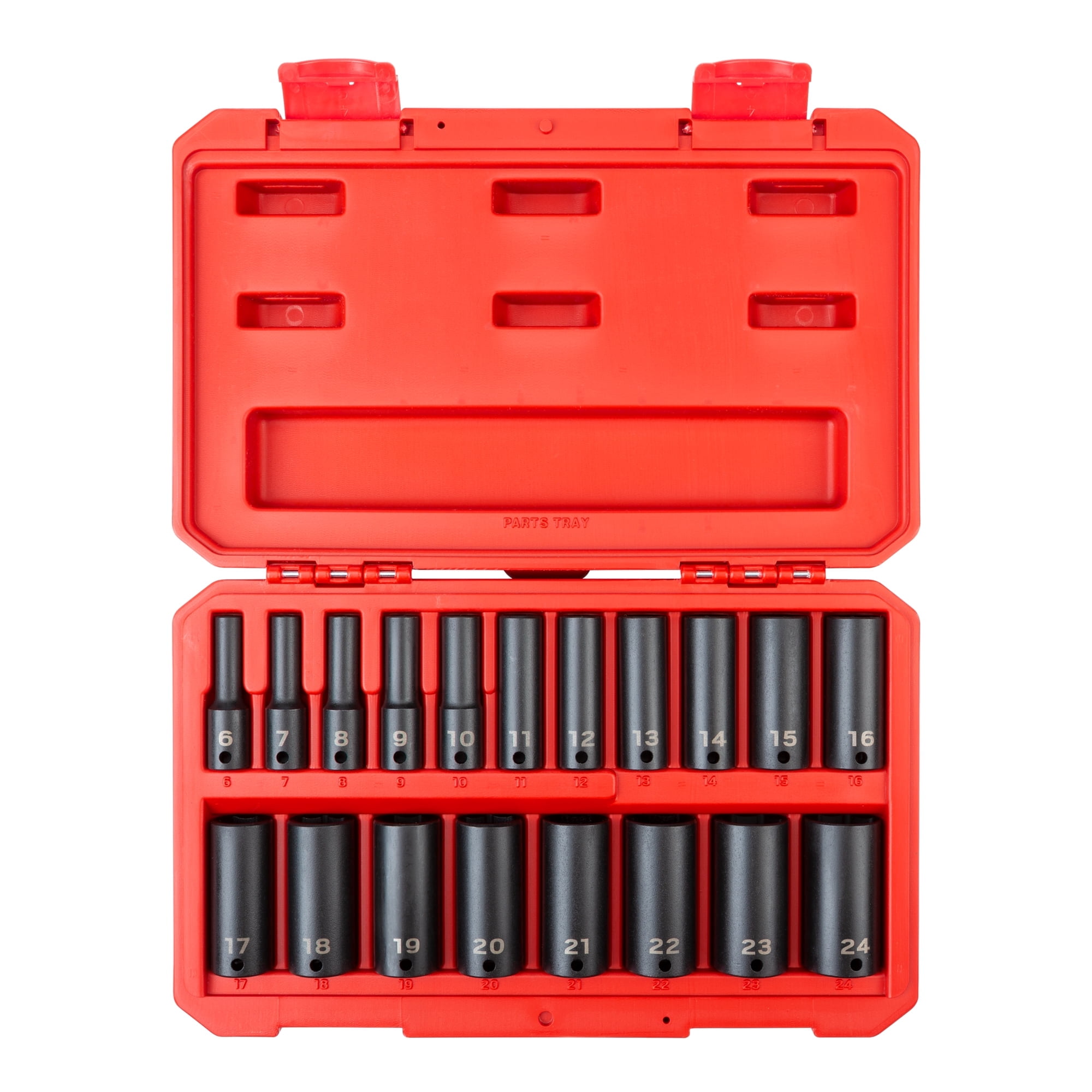 TEKTON 3/8 Inch Drive Deep 6-Point Impact Socket Set with Case, 19 ...