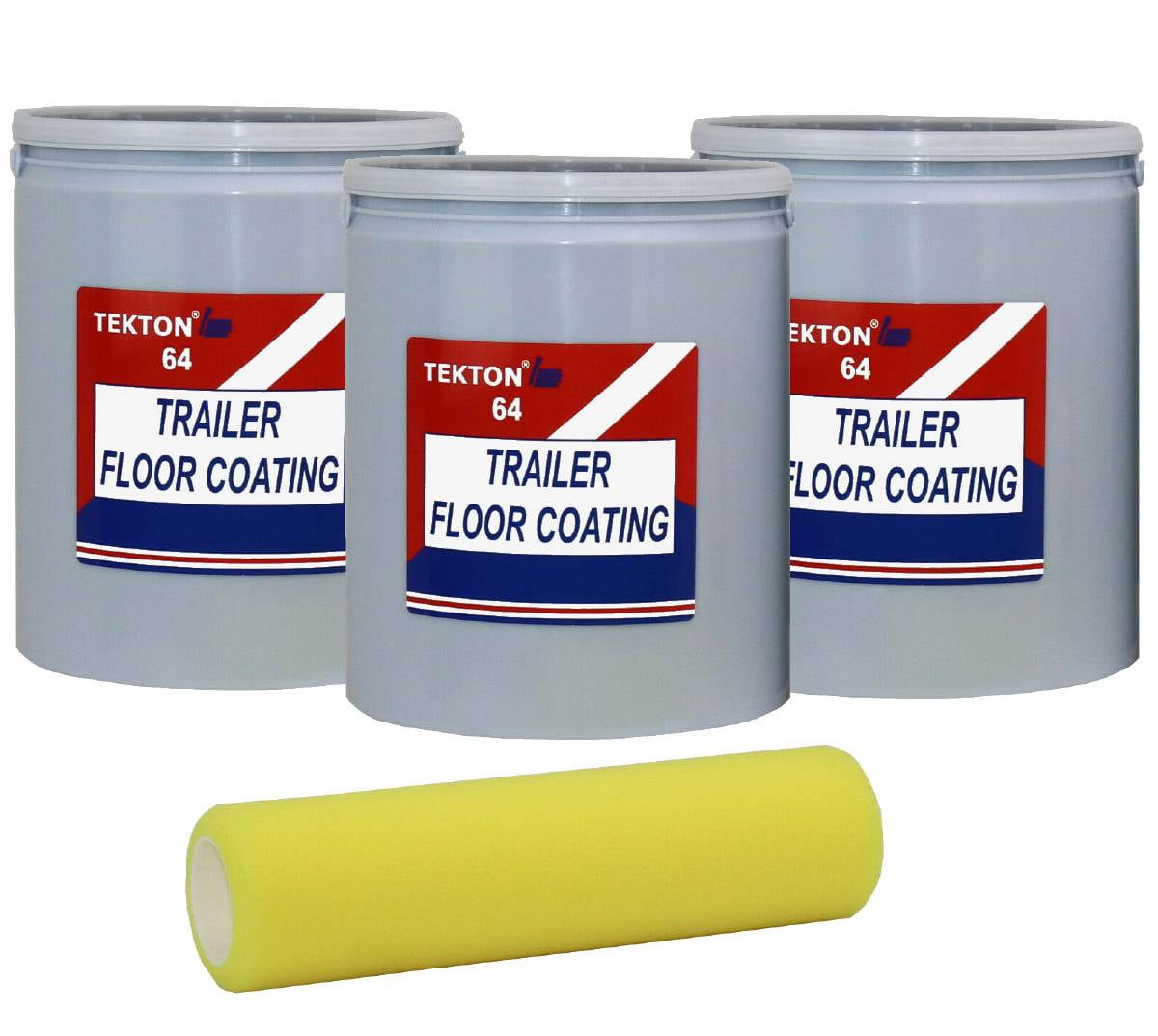 TEKTON 64 Trailer Floor Coating Grey 3 Gallons Plus 1 Bonus Foam Cover ...