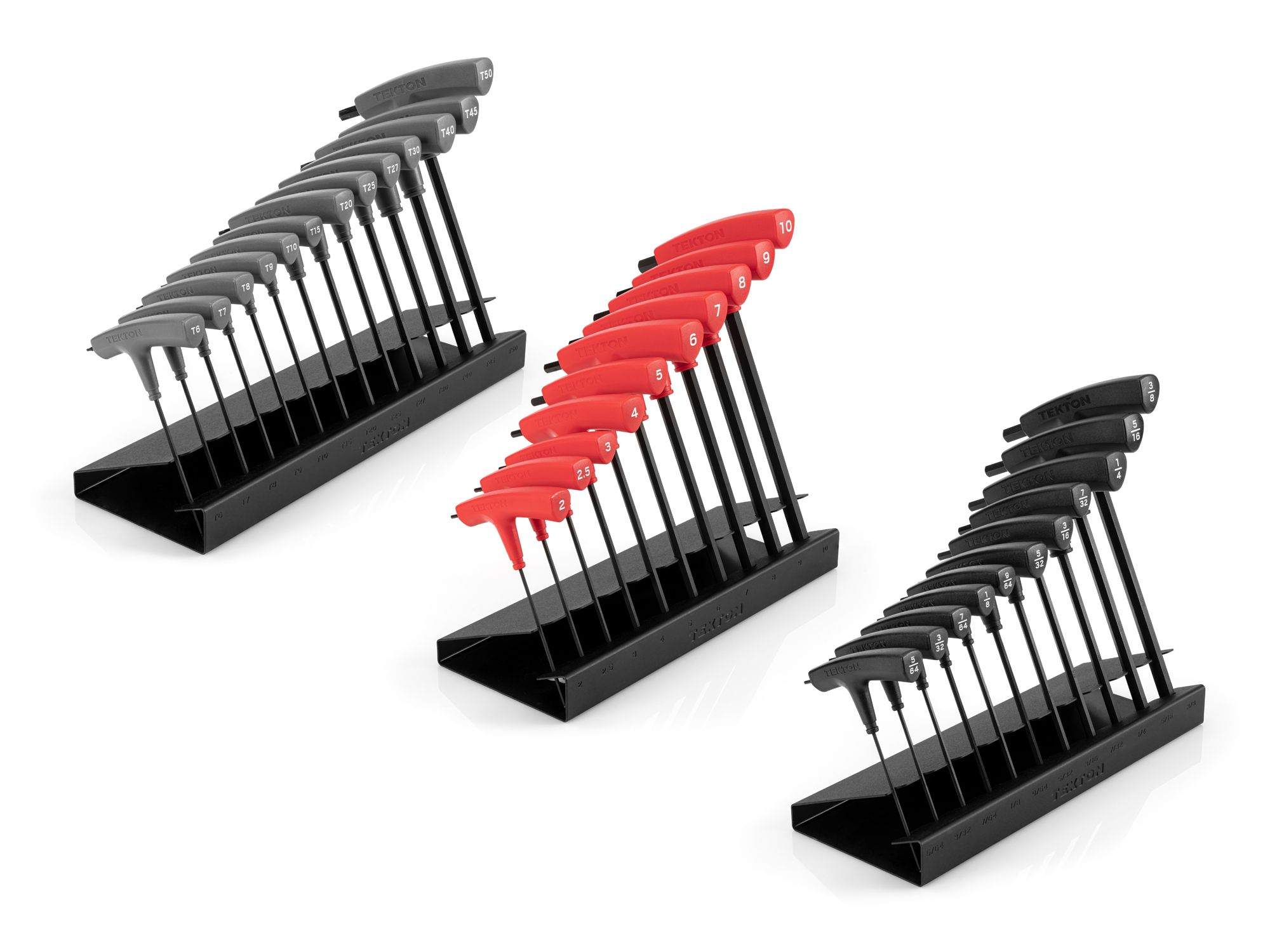 TEKTON Ball End Hex and Star T-Handle Key Set with Stand, 34-Piece (5/ ...