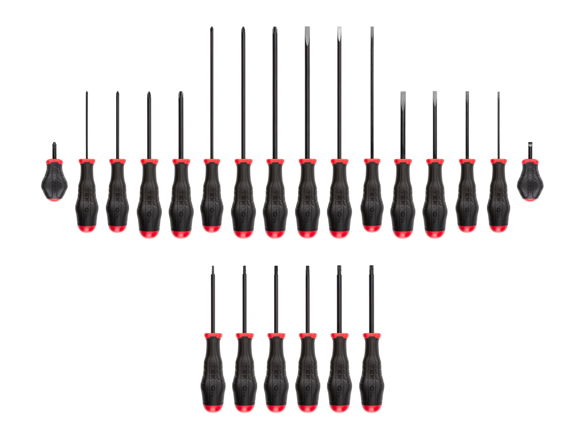 TEKTON High-Torque Black Oxide Blade Screwdriver Set, 22-Piece (#0-#3 ...