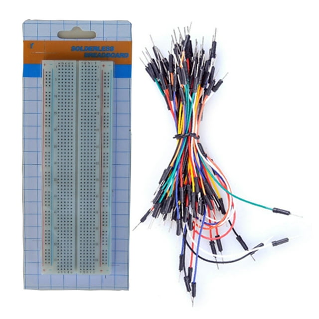 TEKTRUM SOLDERLESS 830 TIE-POINTS EXPERIMENT PLUG-IN BREADBOARD KIT WITH JUMPER WIRES FOR PROTO ...