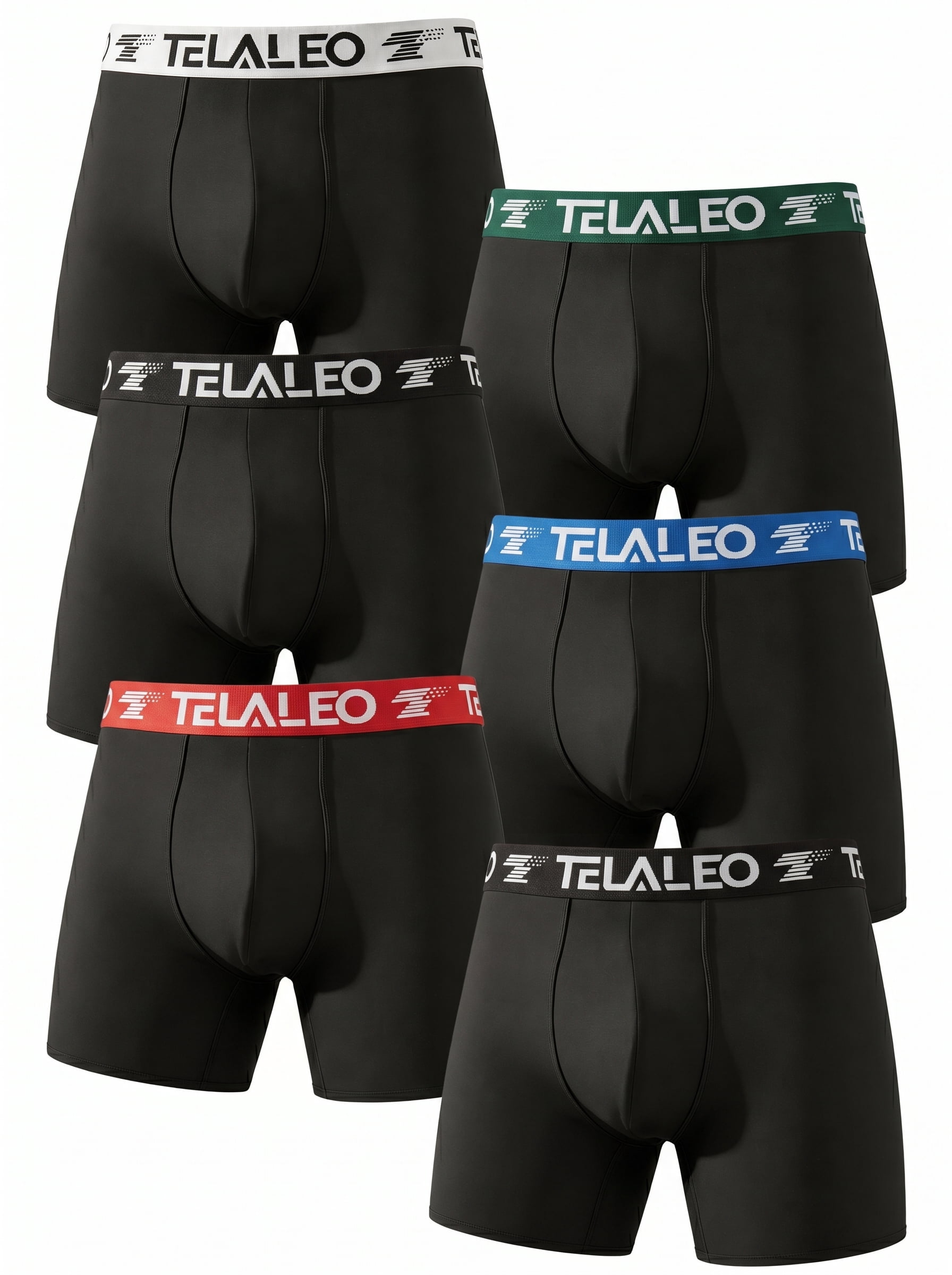 TELALEO Men's Boxer Briefs 6 Pack - Support Pouch Moisture Wicking ...