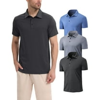 3-Pack Men's Regular-Fit Short Sleeve Pique Polo Shirts with Ribbed Collar & Armbands, Sizes S ...