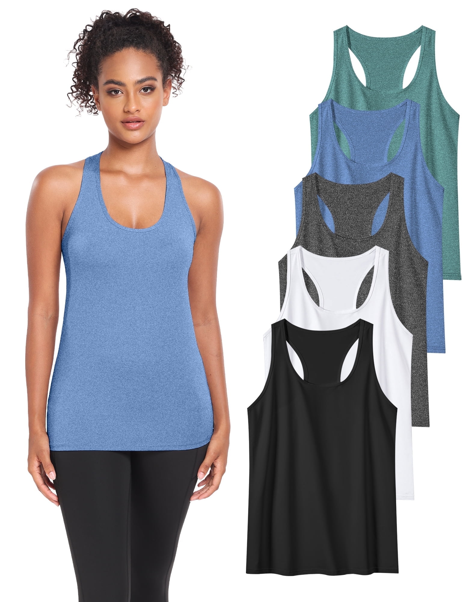 TELALEO Womens Workout Yoga Tank Top Running Athletic Sleeveless Shirts ...