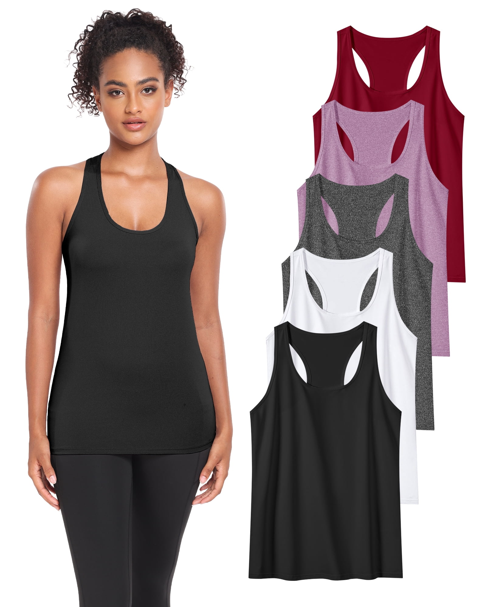 TELALEO Workout Compression Sleeveless Shirts Yoga Tank Tops for Women ...