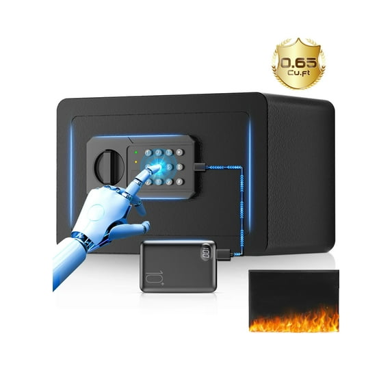 SRWTRCHRY 0.65 Cu.ft Personal Safe Boxes, Home Safe with Password ...